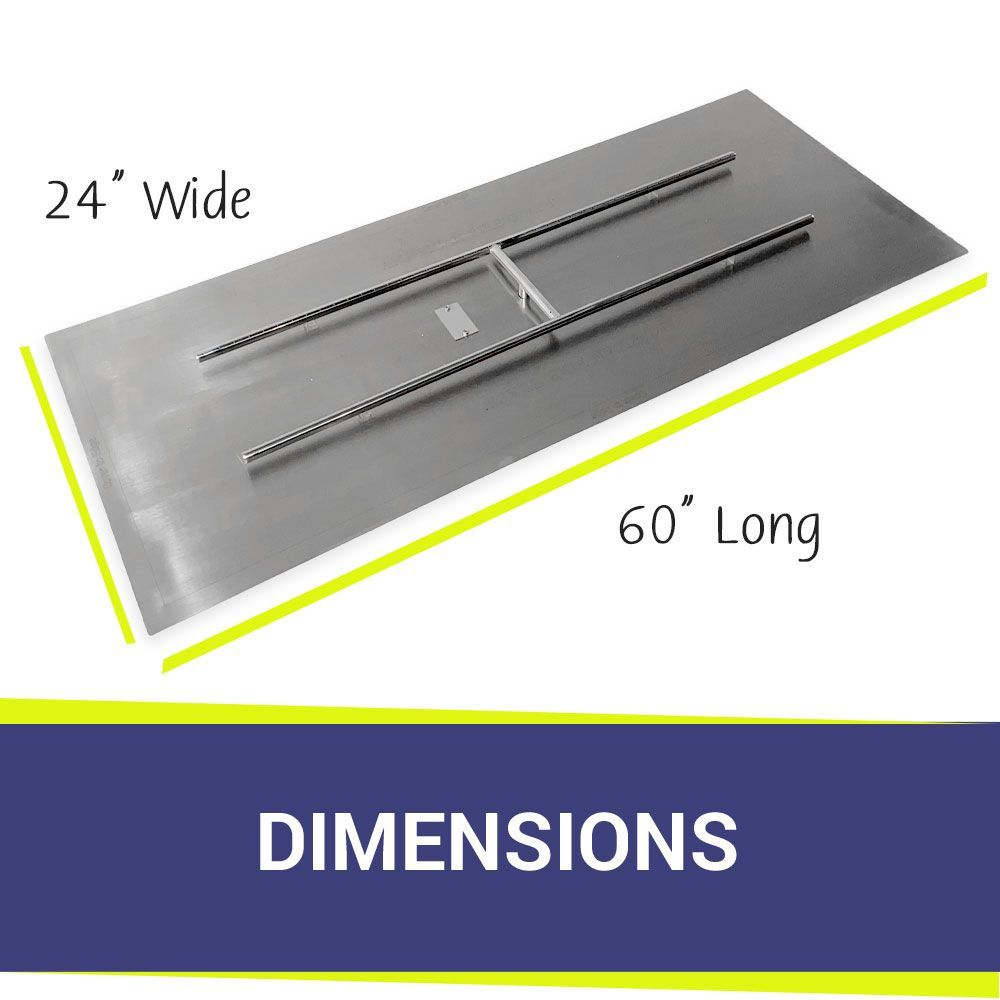 Flat Rectangular Fire Pit Kit with Spark Ignition - American Fire Glass