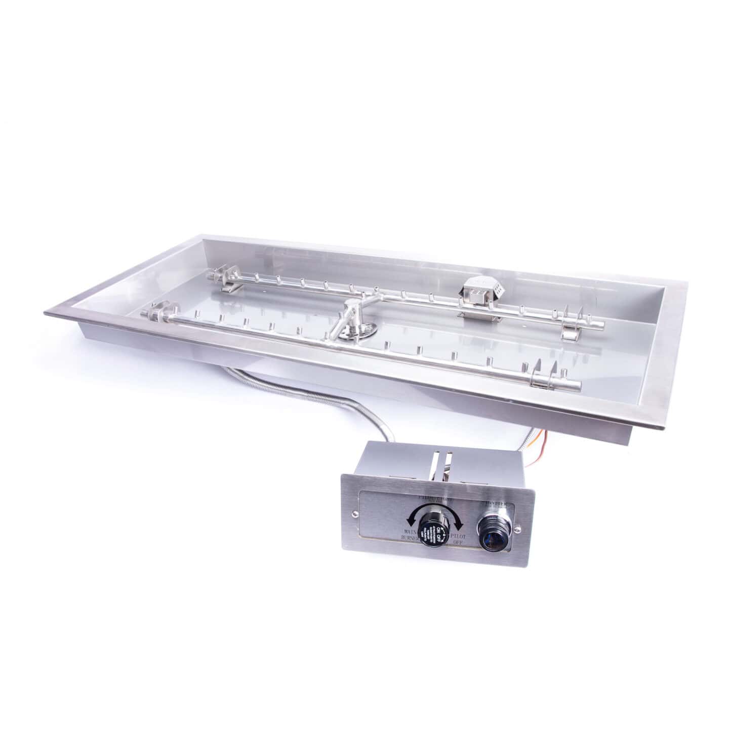 HPC Torpedo Rectangular Fire Pit Insert Push Button Flame Sensing
